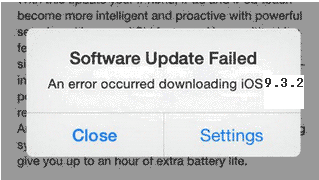 Ios Update Failed